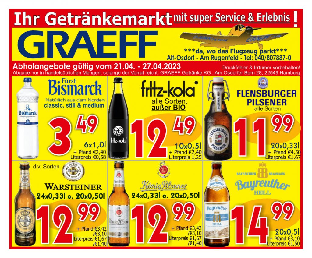 Prospekt – GRAEFF Getränke Center Hamburg Alt-Osdorf – Getränkehandel